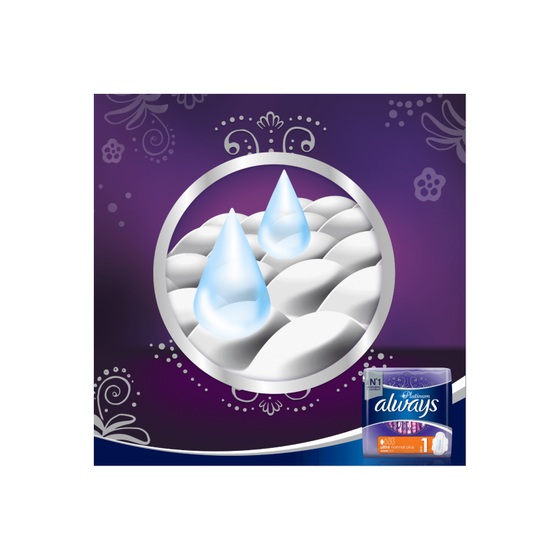 ALWAYS Platinum Ultra Normal Plus Size 1 Σερβιέτες με Φτερά 8 τμχ