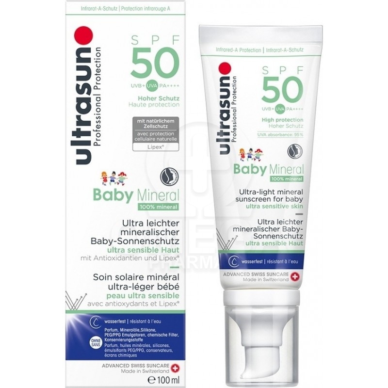 ULTRASUN Baby Mineral SPF50 Βρεφικό Αντηλιακό Γαλάκτωμα Προσώπου ...