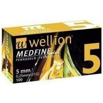 WELLION Medfine Plus 5 Βελόνες Πένας Ινσουλίνης 31G 5mm 100τμχ