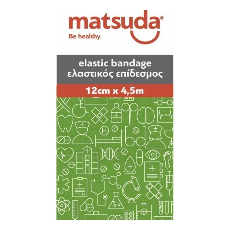 MATSUDA Ελαστικός Επίδεσμος 12cm x 4.5m 1τμχ