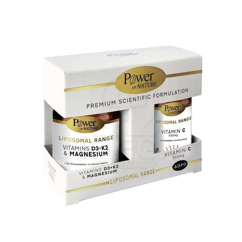 POWER HEALTH Liposomal Range Vitamins D3+K2 & Magnesium 30caps & Δώρο ...