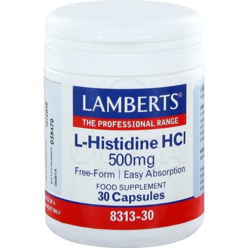 Συμπληρωματα διατροφης - LAMBERTS L-Histidine HCI 500mg 30Caps