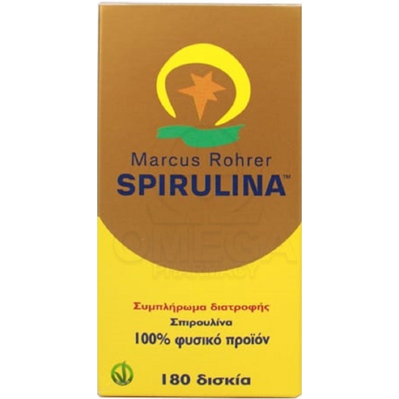 MARCUS ROHRER Spirulina Συμπλήρωμα Διατροφής με Σπιρουλίνα, 180δισκ.
