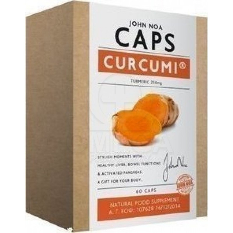 JOHN NOA Συμπλήρωμα Διατροφής Superherbs Curcumi 250mg + Piperin 10mg ...